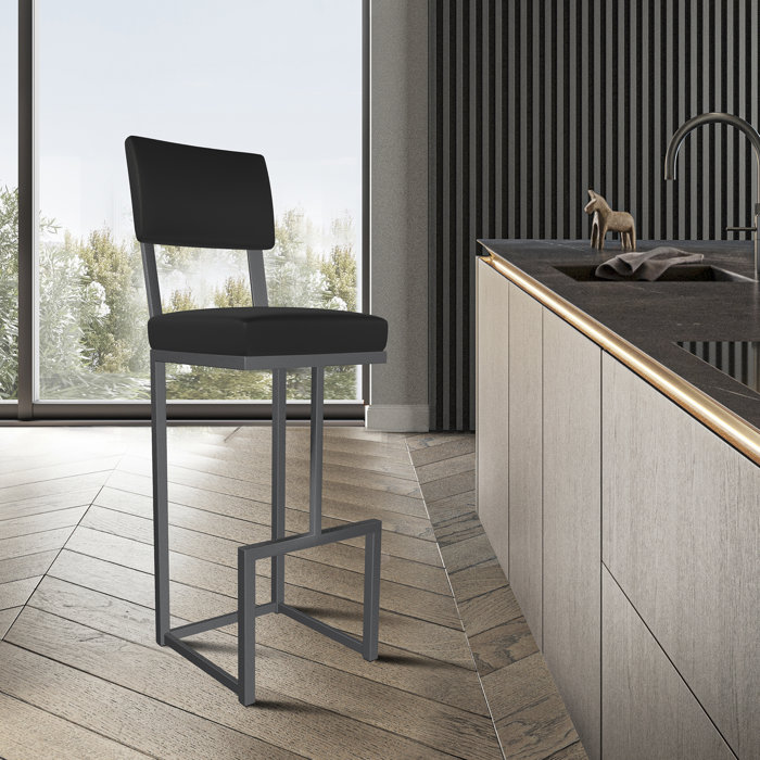 Latitude Run® Adele Lawton Upholstered Bar Stool in Hand Powder-Painted Finish | Wayfair